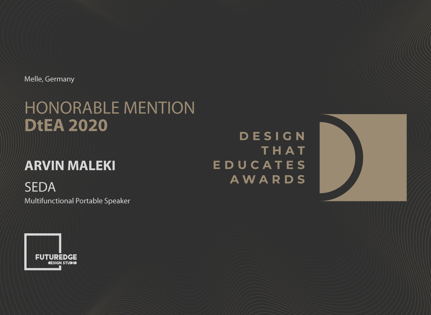 HONORABLE MENTION DESIGN THAT EDUCATES AWARDS 2020 | Arvin Maleki